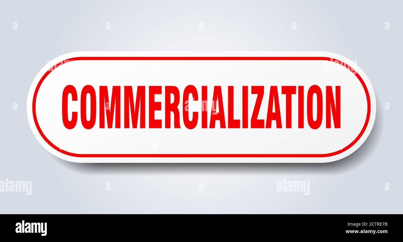 commercialization sign. rounded isolated sticker. white button Stock ...