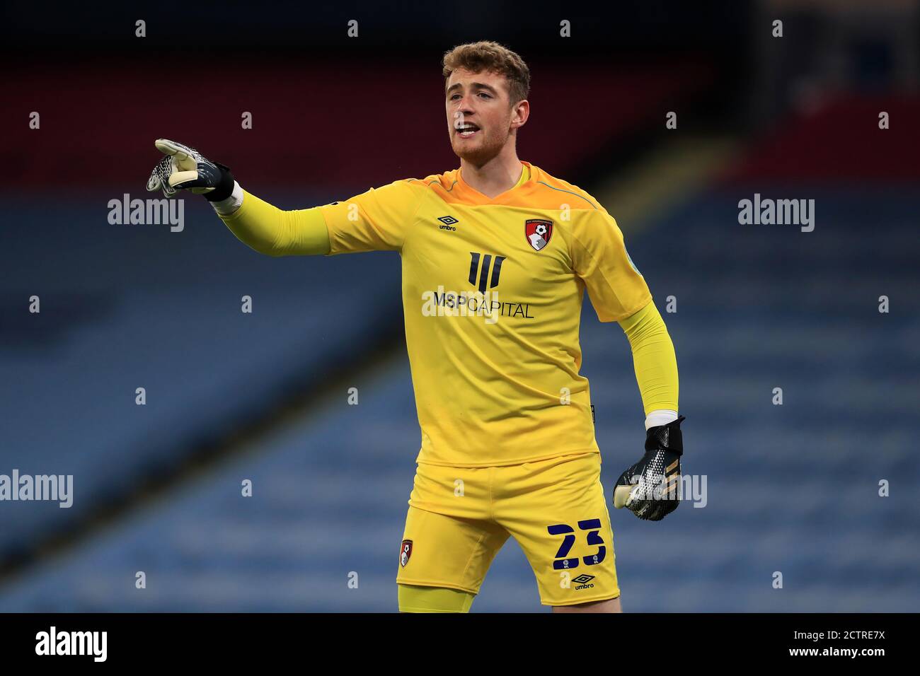 AFC Bournemouth goalkeeper Mark Travers during the Carabao Cup third ...