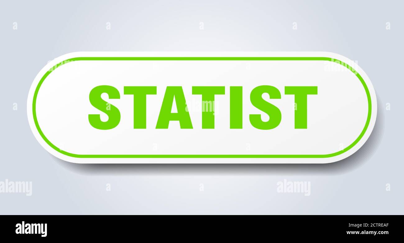 statist sign. rounded isolated sticker. white button Stock Vector Image ...