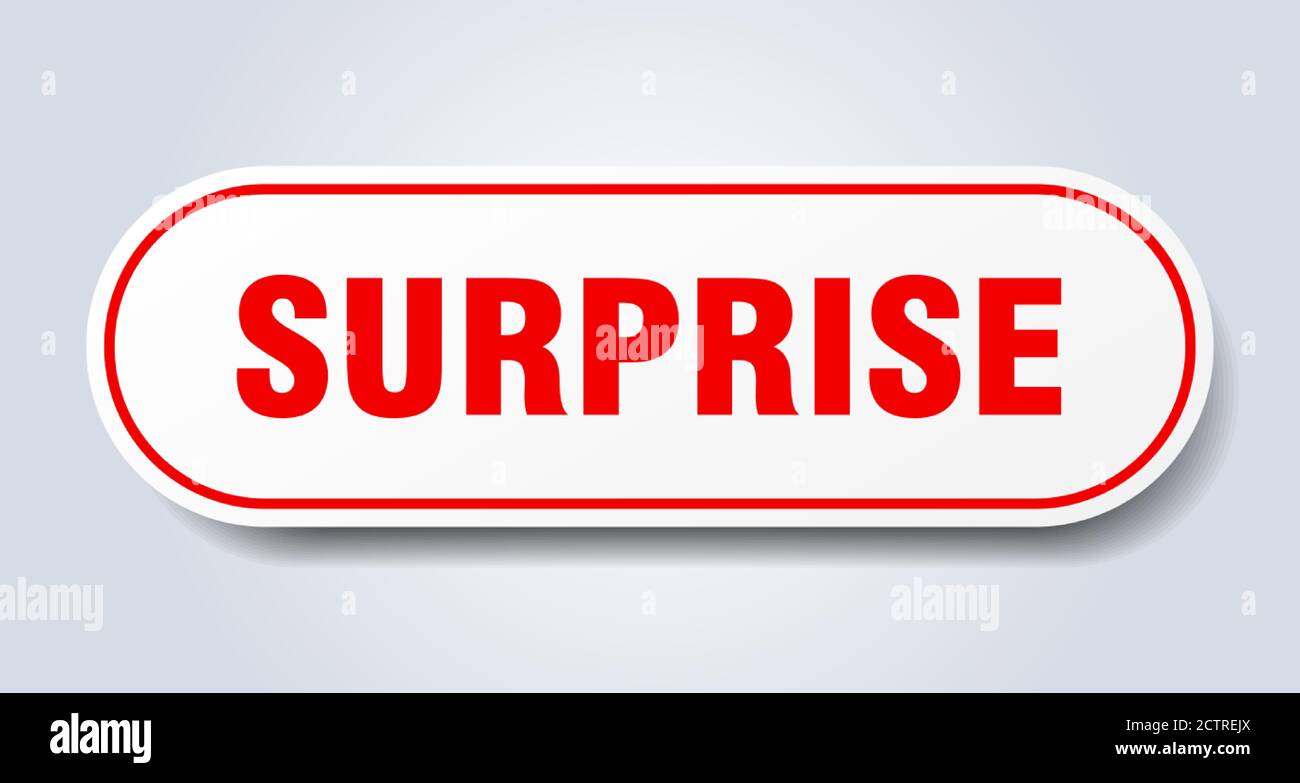 surprise sign. rounded isolated sticker. white button Stock Vector ...
