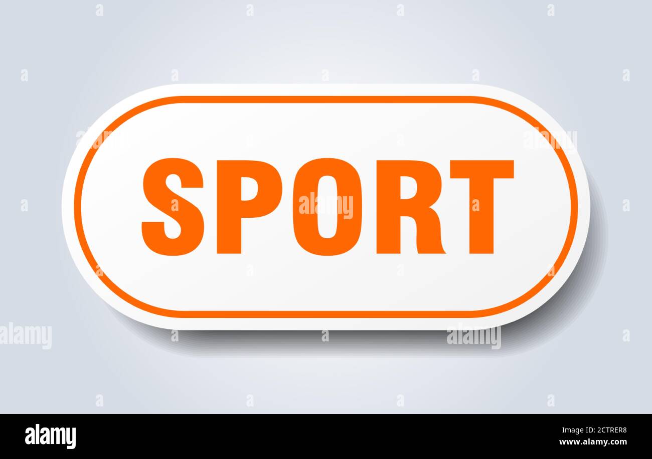 sport sign. rounded isolated sticker. white button Stock Vector Image ...