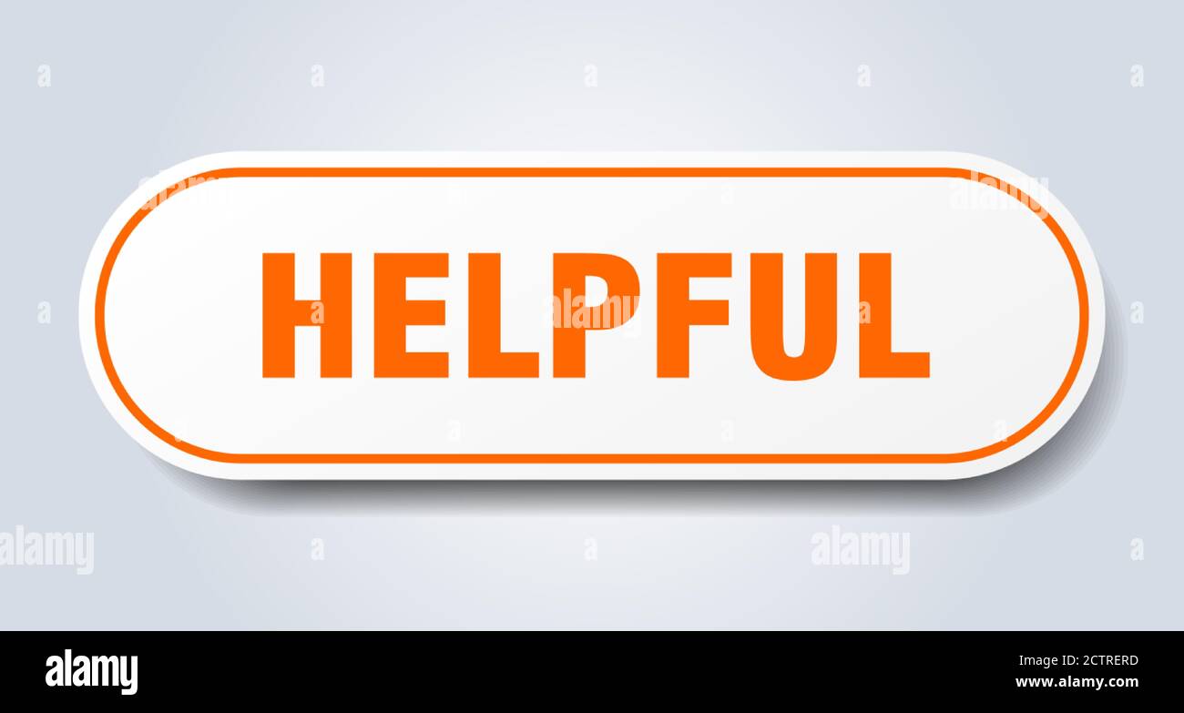 helpful sign. rounded isolated sticker. white button Stock Vector Image ...
