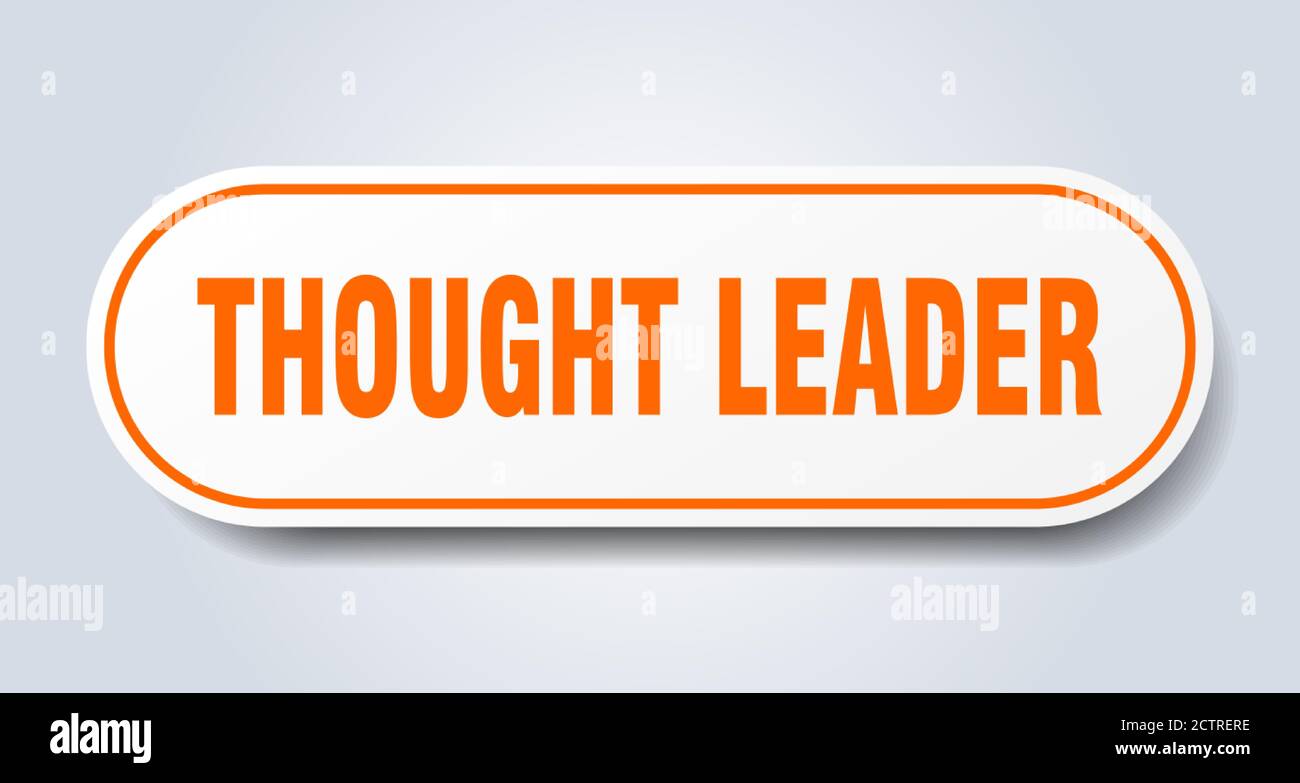 thought leader sign. rounded isolated sticker. white button Stock Vector Image & Art - Alamy