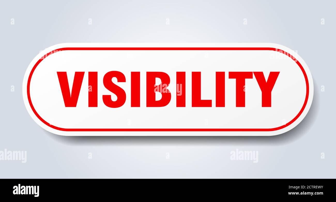 visibility sign. rounded isolated sticker. white button Stock Vector ...