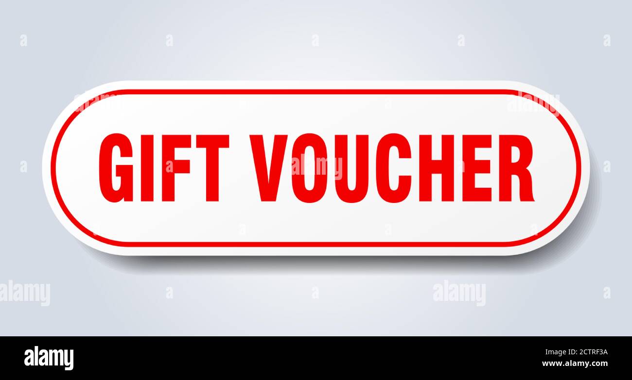 gift voucher sign. rounded isolated sticker. white button Stock Vector ...