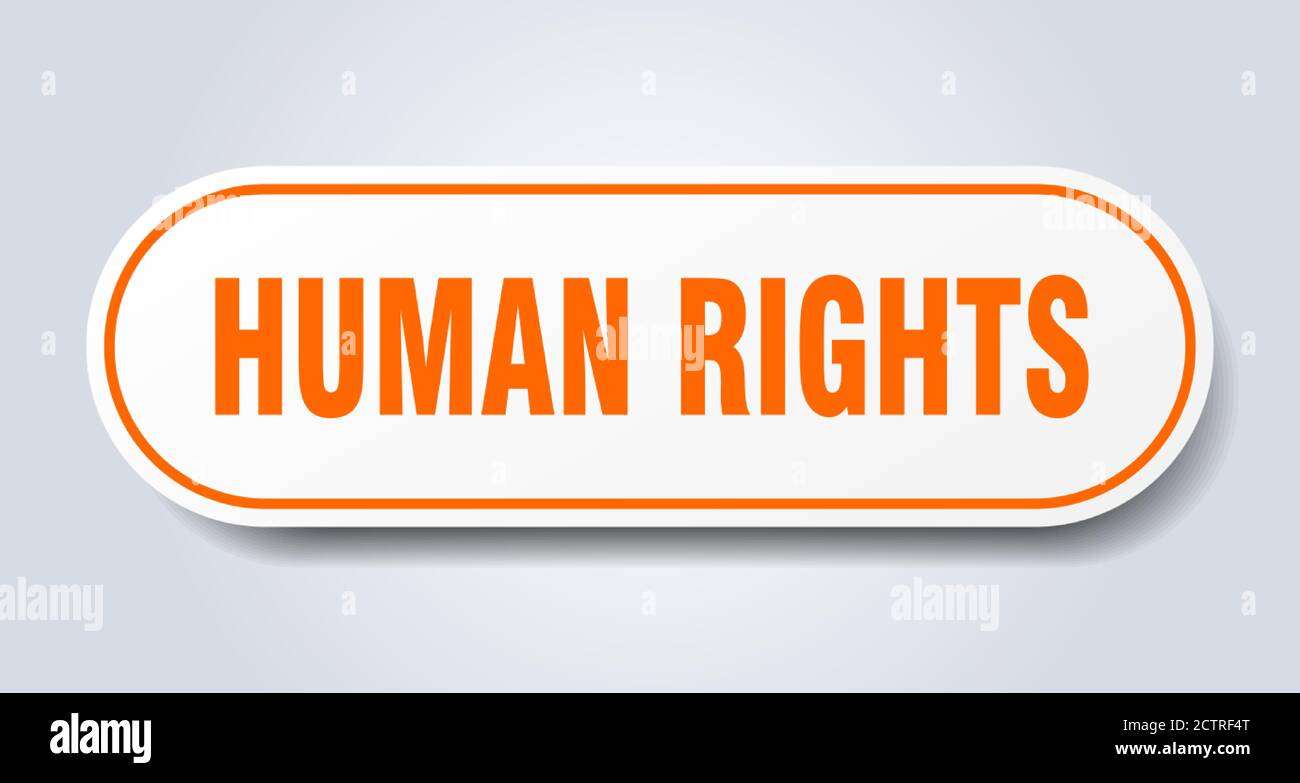 human rights sign. rounded isolated sticker. white button Stock Vector ...