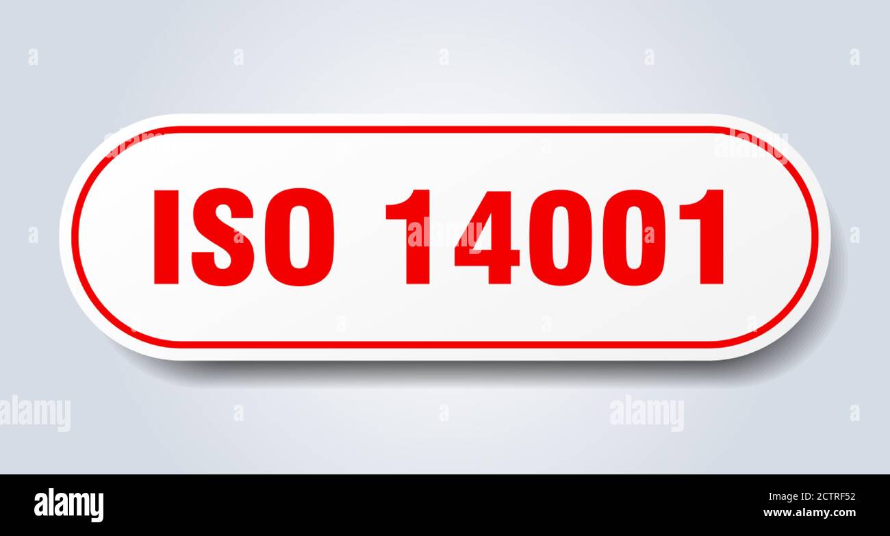 iso 14001 sign. rounded isolated sticker. white button Stock Vector ...