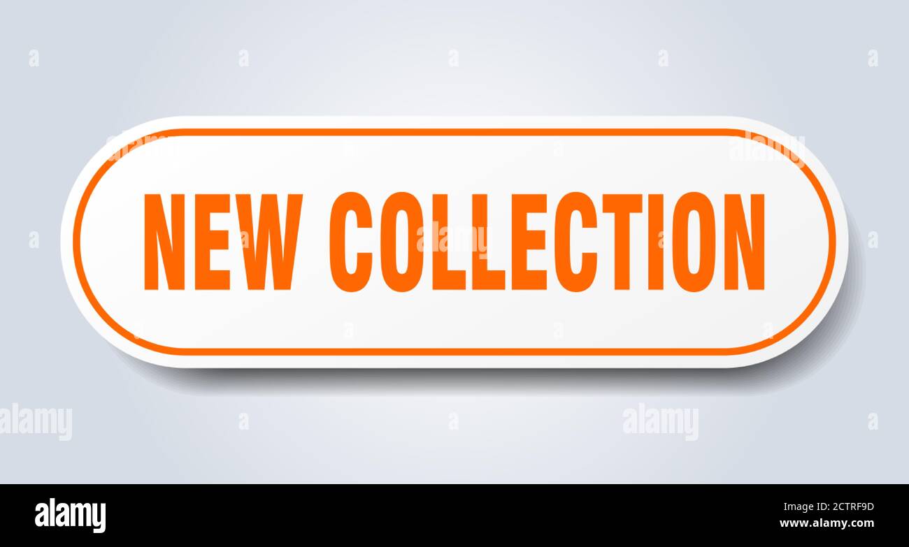 new collection sign. rounded isolated sticker. white button Stock ...