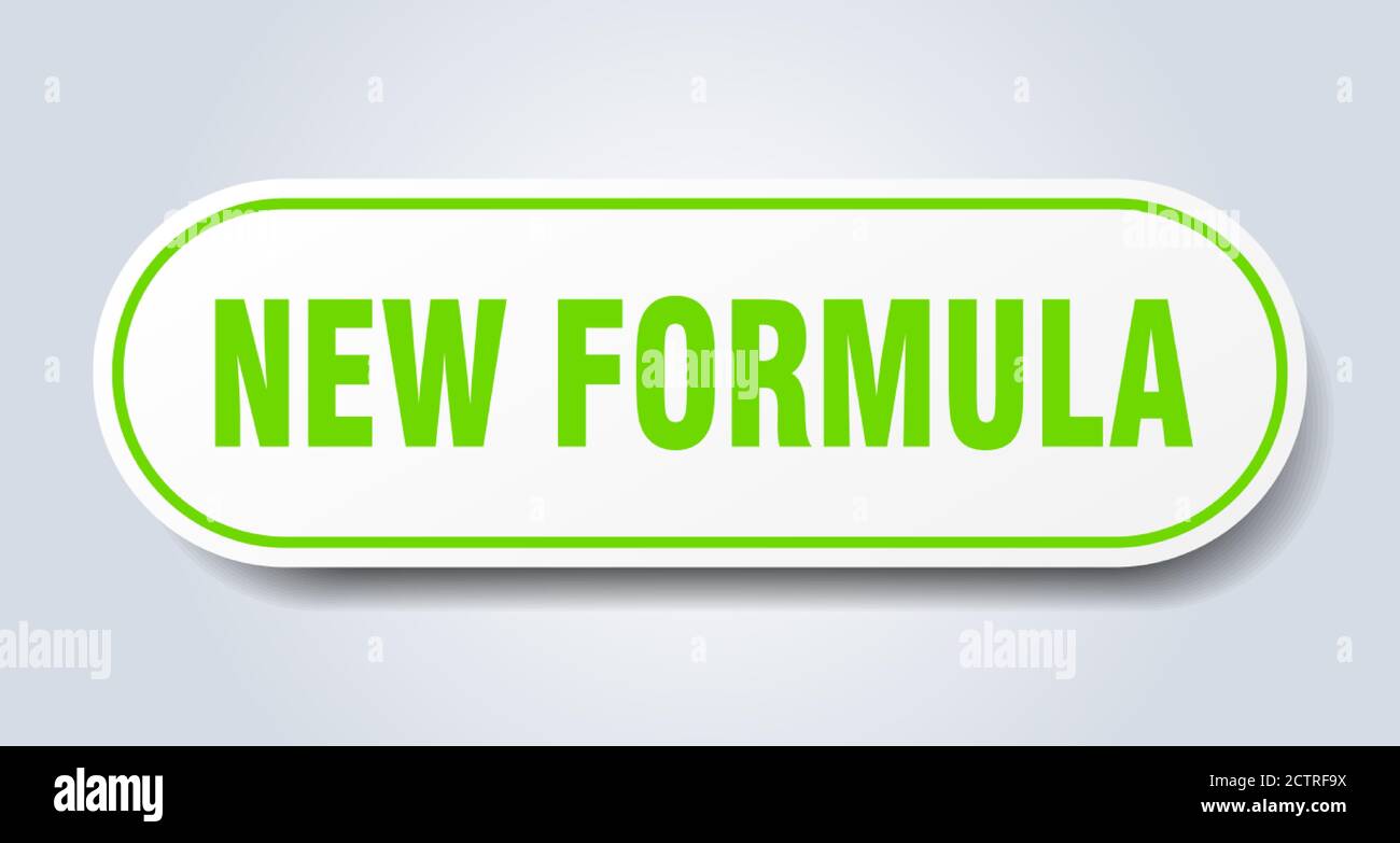 new formula sign. rounded isolated sticker. white button Stock Vector ...