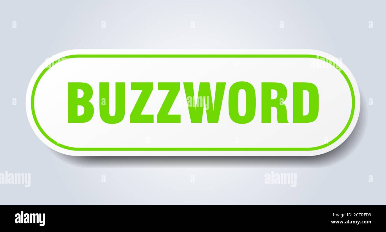 buzzword sign. rounded isolated sticker. white button Stock Vector ...