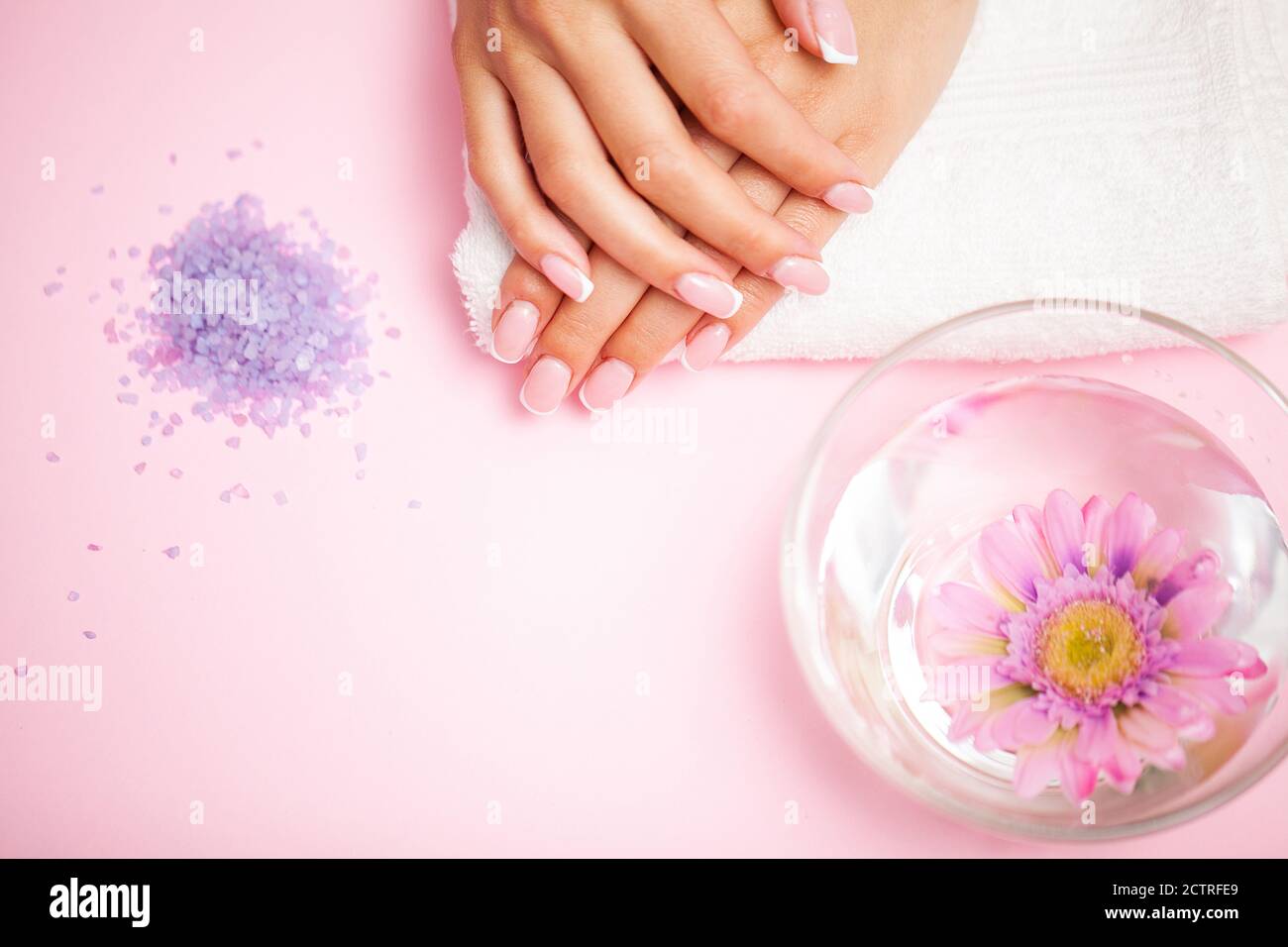 The picture of female hands with perfectly done manicure Stock Photo ...