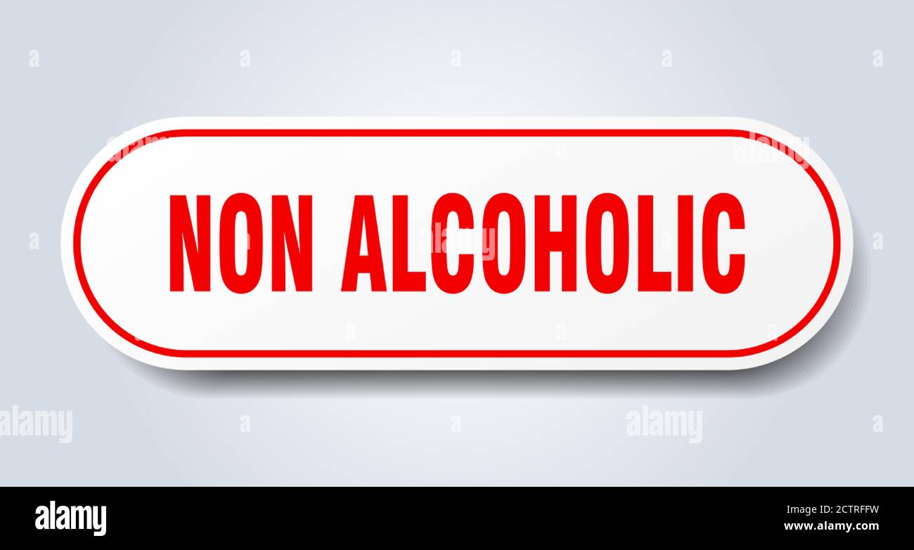 non alcoholic sign. rounded isolated sticker. white button Stock Vector ...