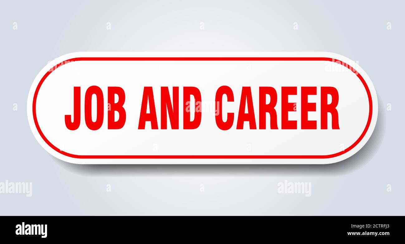 job and career sign. rounded isolated sticker. white button Stock ...
