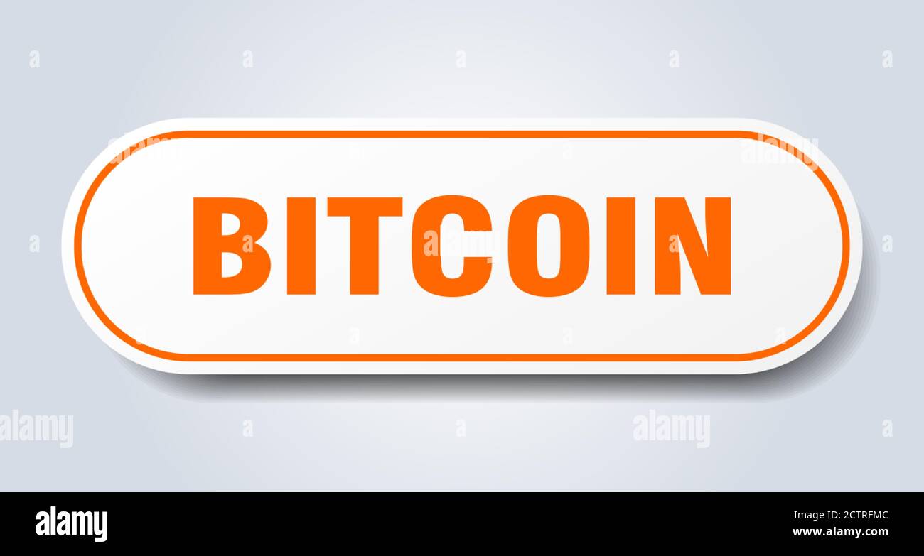 bitcoin sign. rounded isolated sticker. white button Stock Vector Image ...