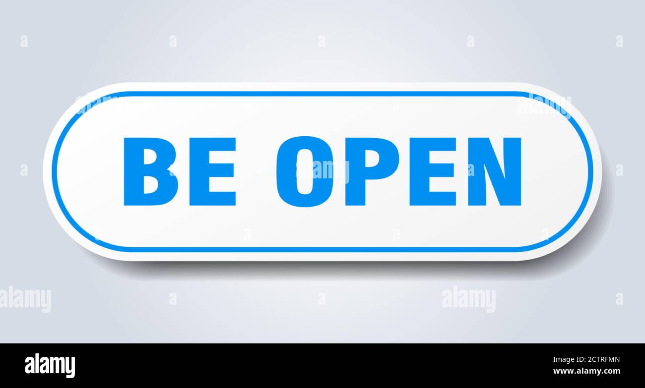 be open sign. rounded isolated sticker. white button Stock Vector Image ...