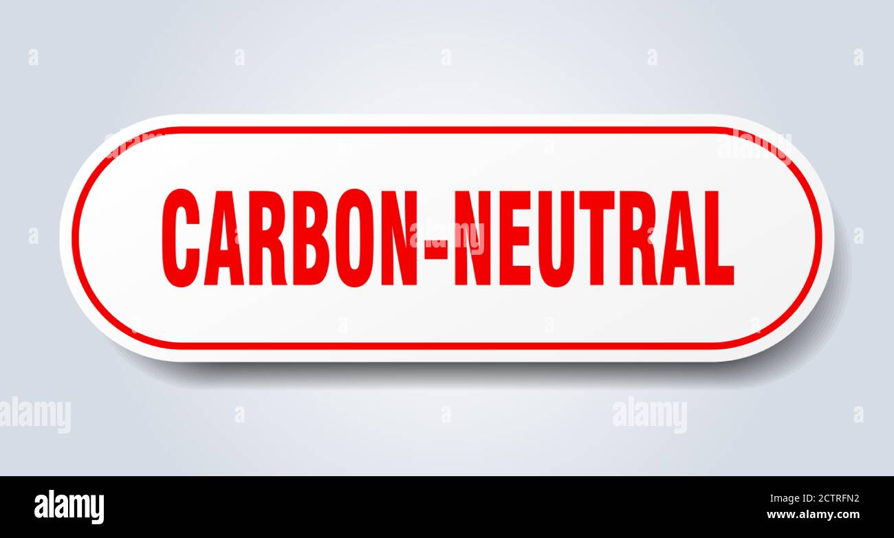 carbon-neutral sign. rounded isolated sticker. white button Stock ...