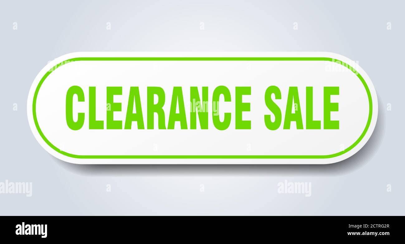 clearance sale sign. rounded isolated sticker. white button Stock ...