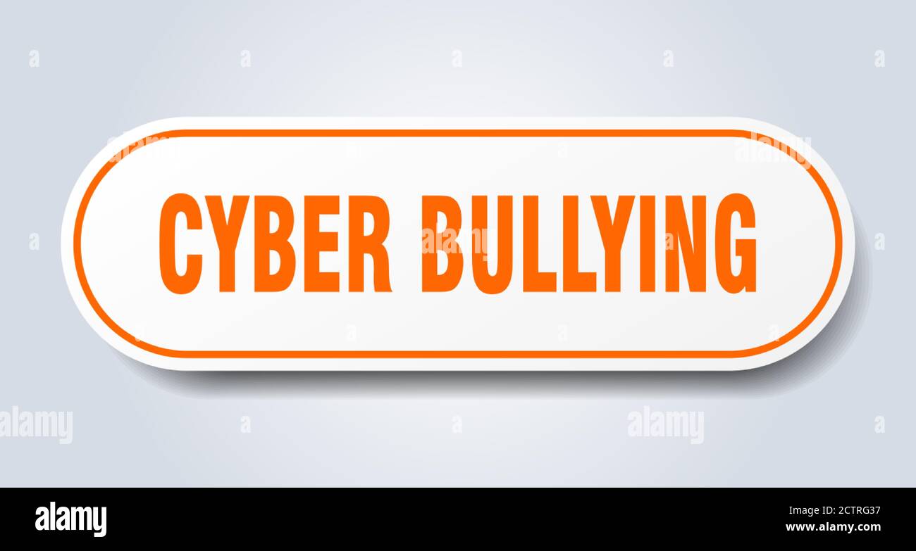 cyber bullying sign. rounded isolated sticker. white button Stock ...