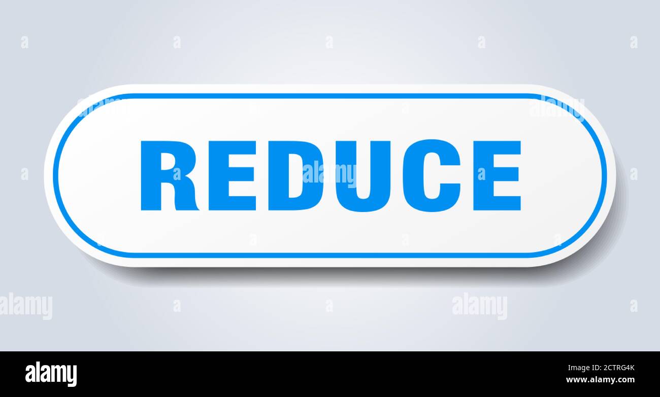 reduce sign. rounded isolated sticker. white button Stock Vector Image ...