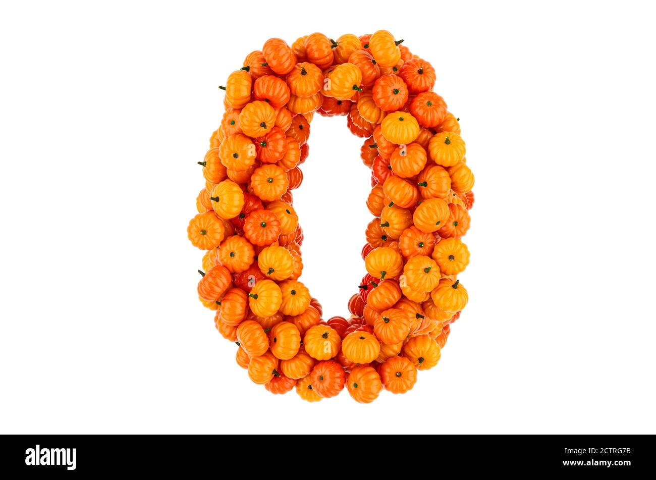 Number 0 from Pumpkins. 3D rendering isolated on white background Stock ...