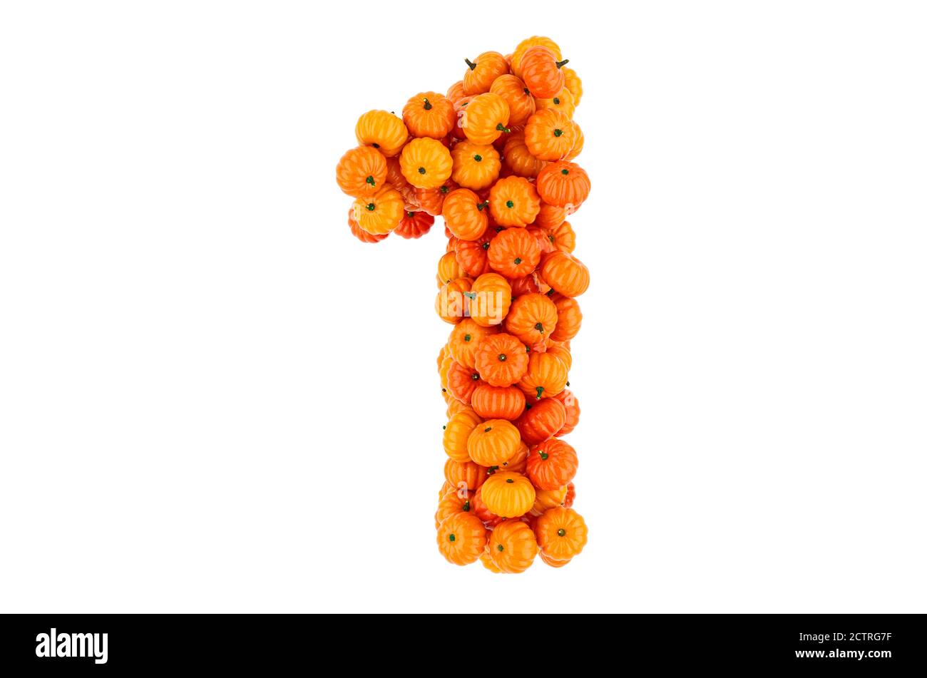 Number 1 from Pumpkins. 3D rendering isolated on white background Stock ...