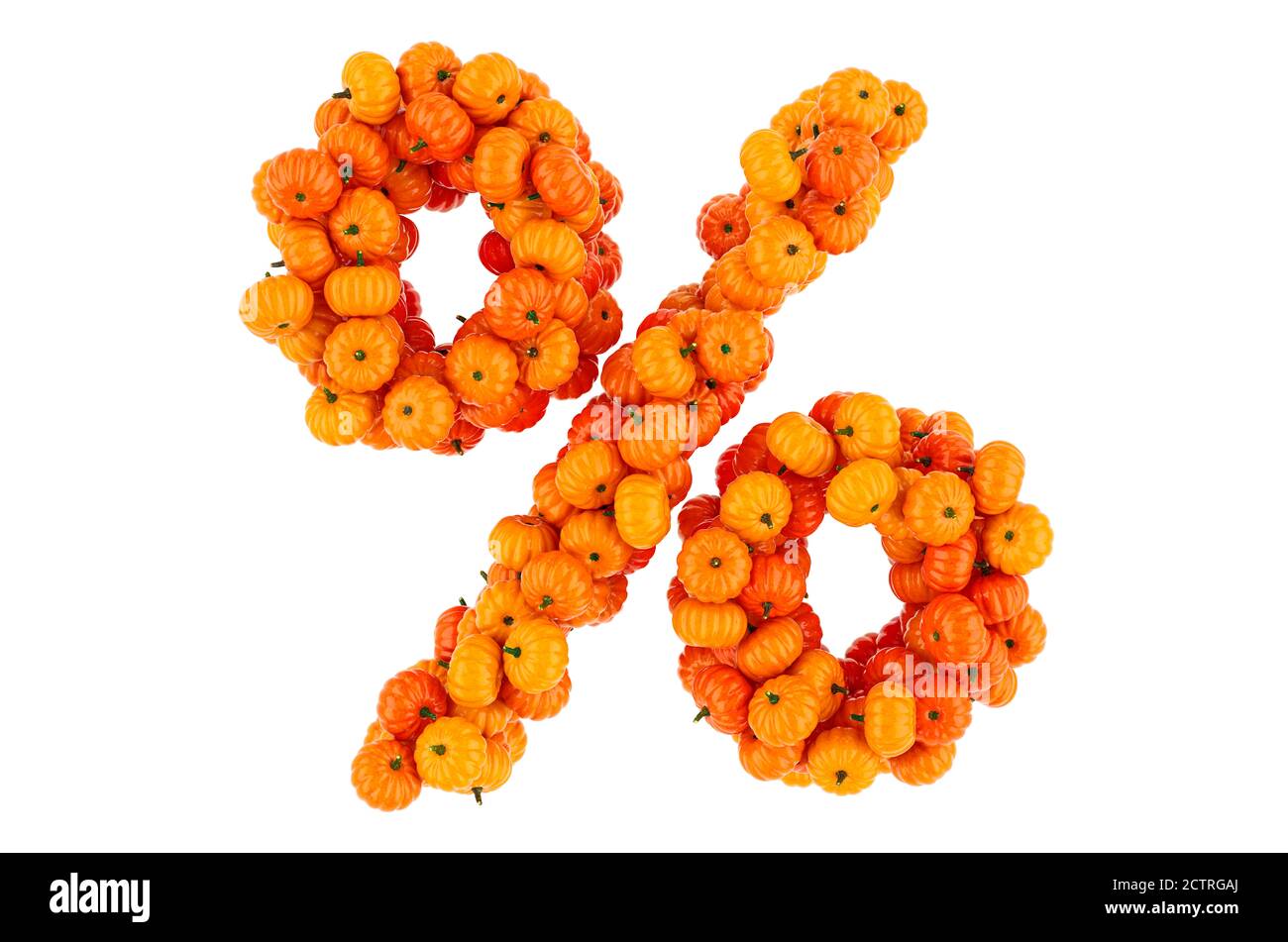 Percent symbol from Pumpkins. 3D rendering isolated on white background ...