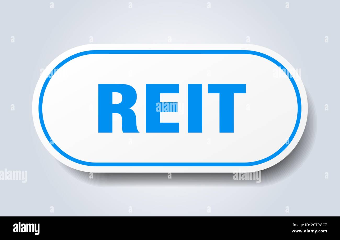 reit sign. rounded isolated sticker. white button Stock Vector Image ...