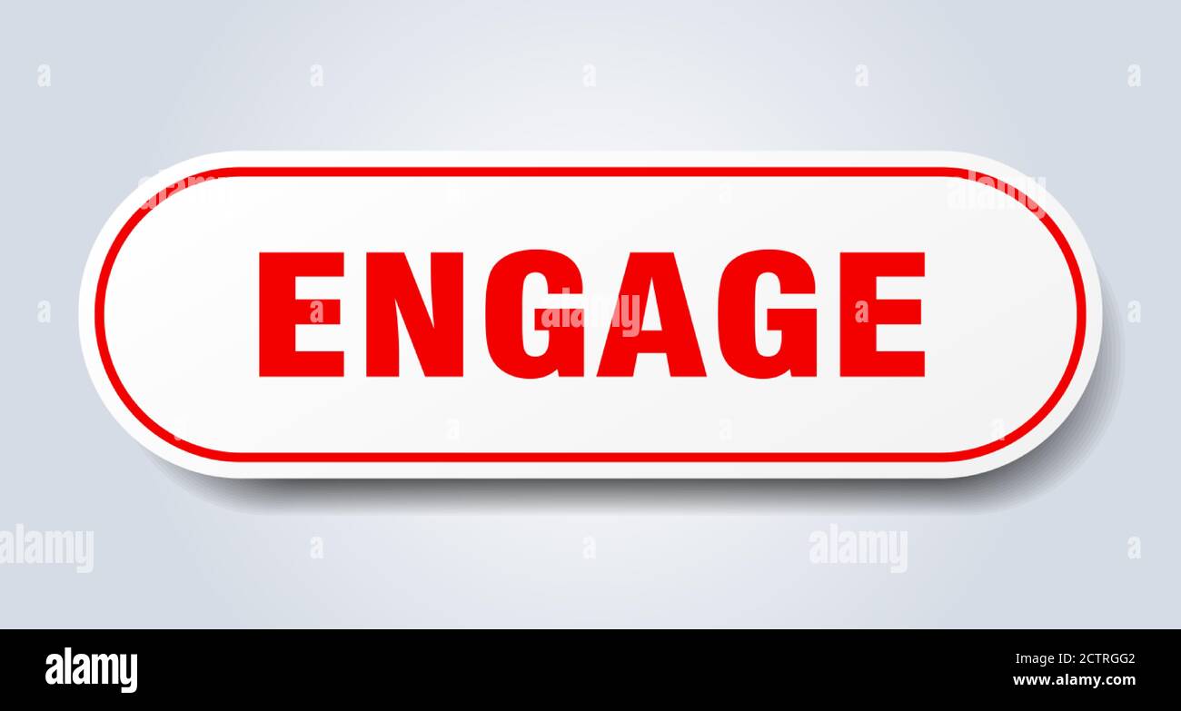 engage sign. rounded isolated sticker. white button Stock Vector Image ...