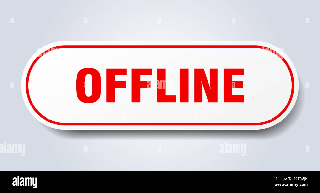 offline sign. rounded isolated sticker. white button Stock Vector Image ...