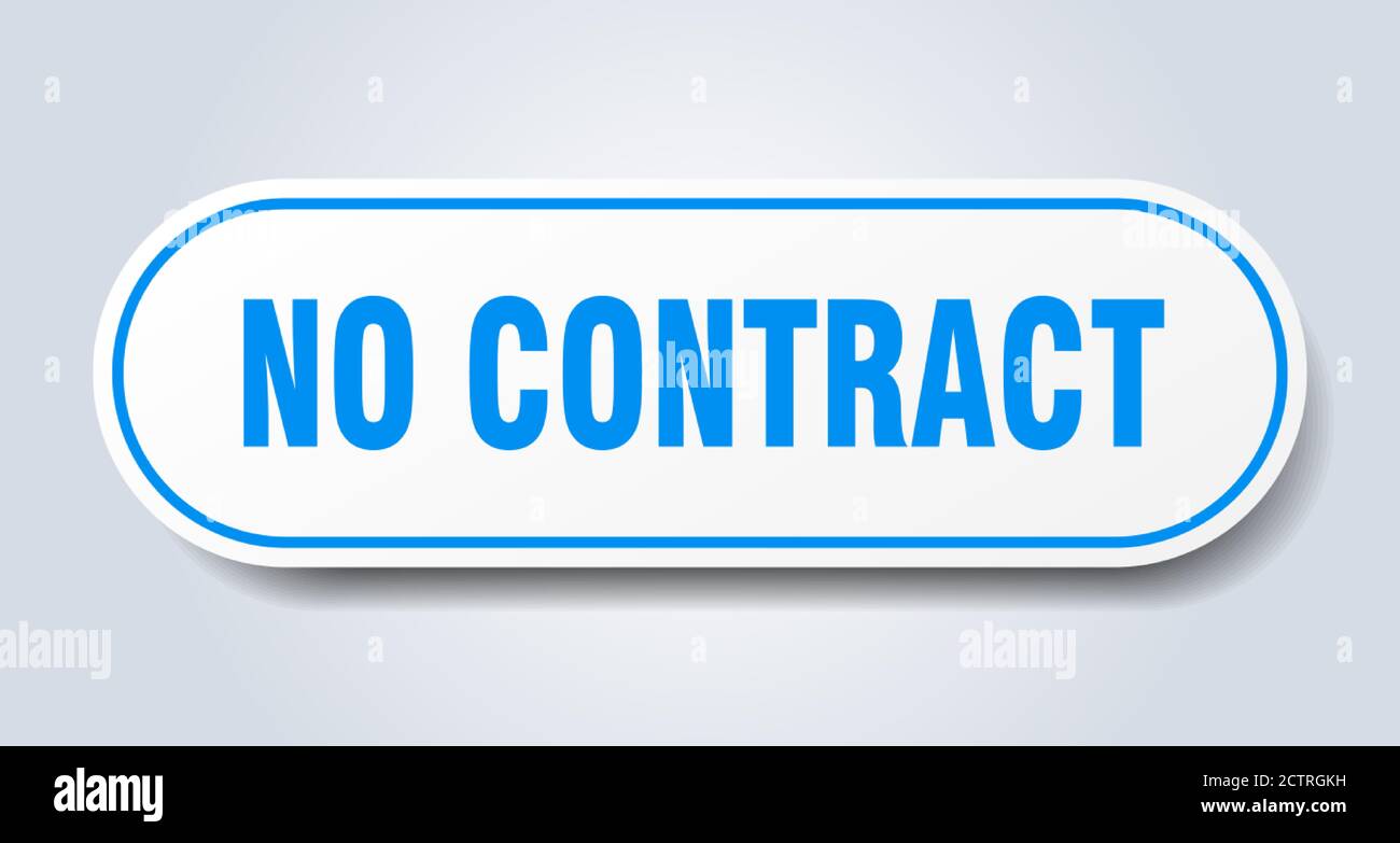 no contract sign. rounded isolated sticker. white button Stock Vector ...
