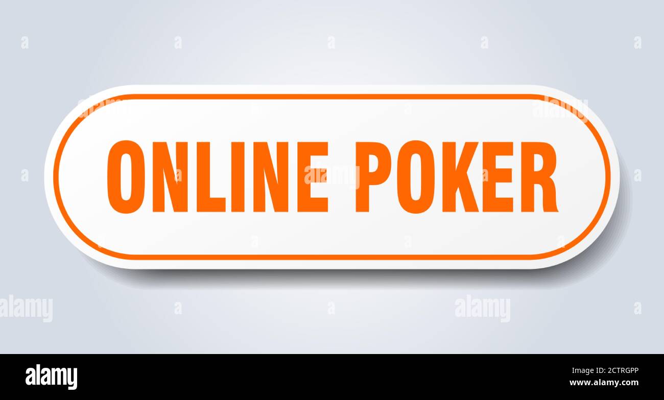 online poker sign. rounded isolated sticker. white button Stock Vector ...