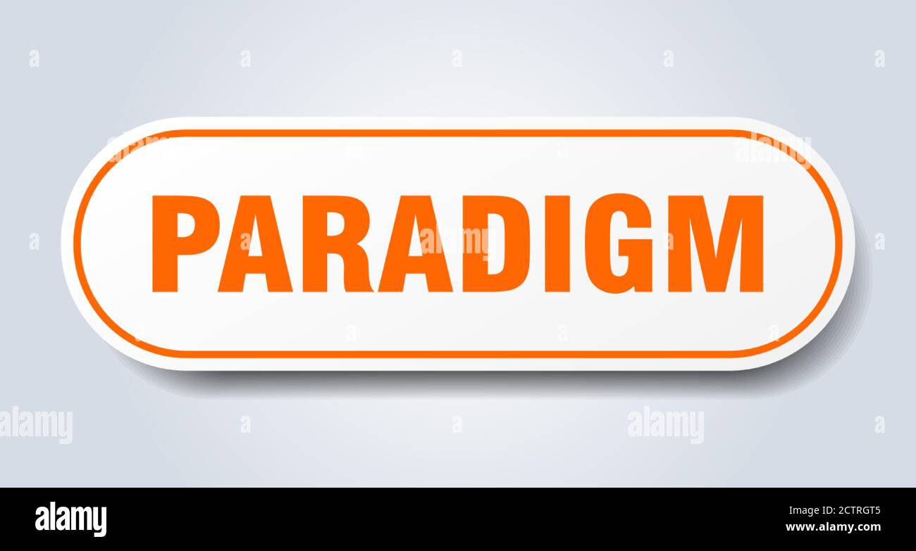 paradigm sign. rounded isolated sticker. white button Stock Vector ...