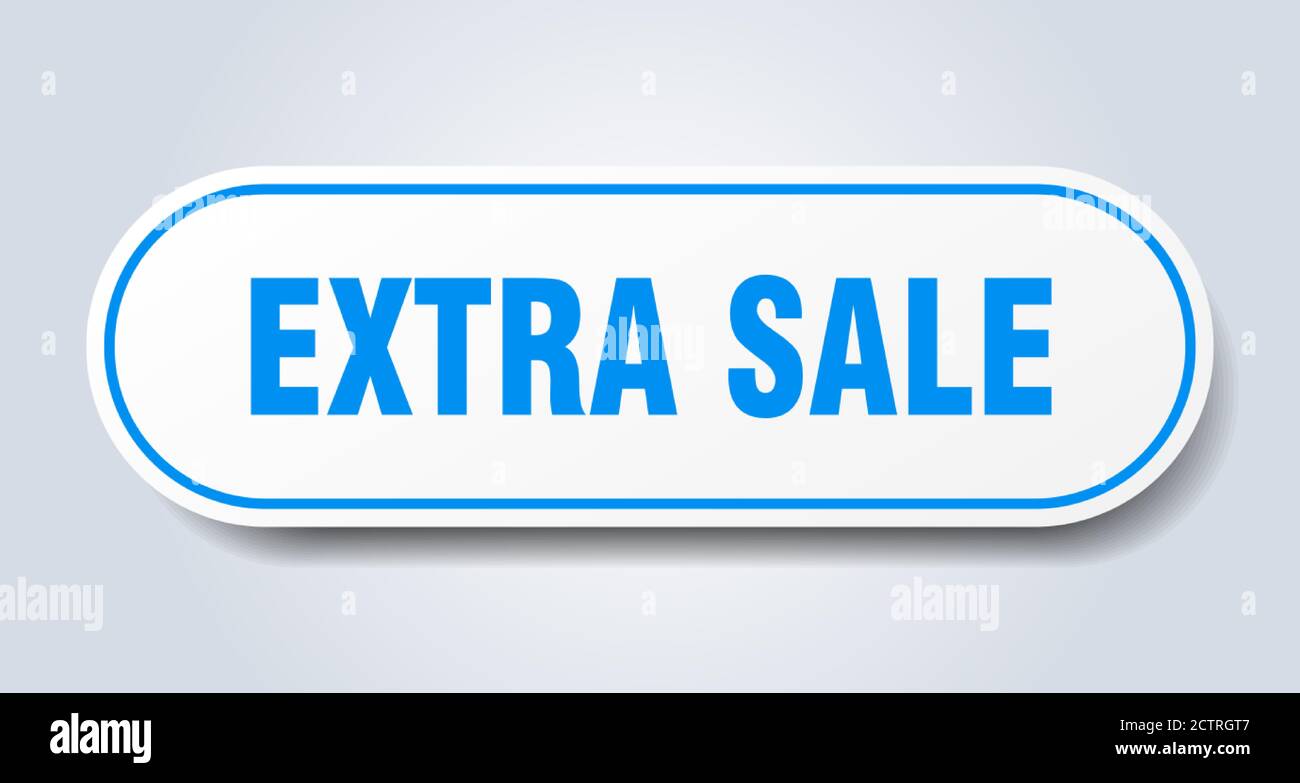 extra sale sign. rounded isolated sticker. white button Stock Vector ...