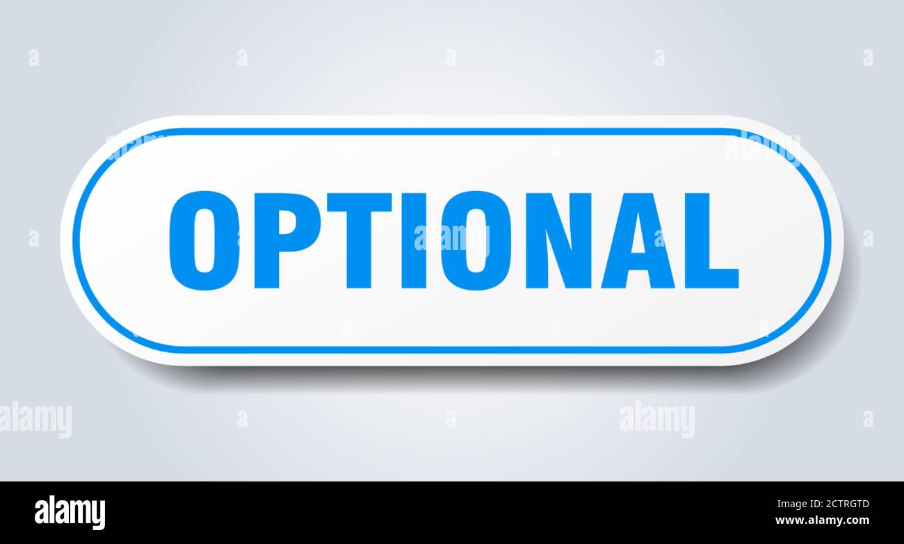 optional sign. rounded isolated sticker. white button Stock Vector ...