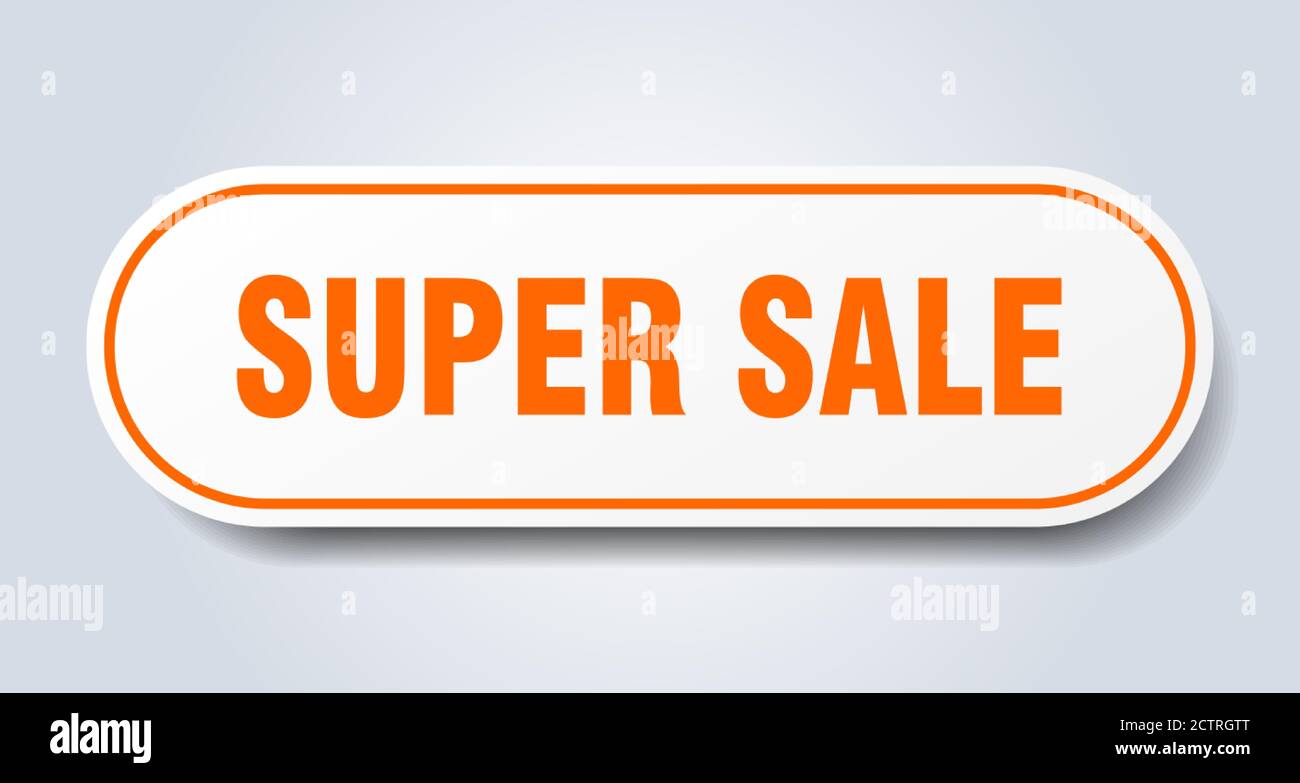 super sale sign. rounded isolated sticker. white button Stock Vector ...