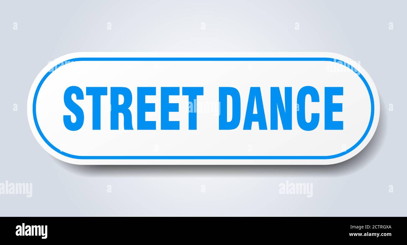 street dance sign. rounded isolated sticker. white button Stock Vector ...