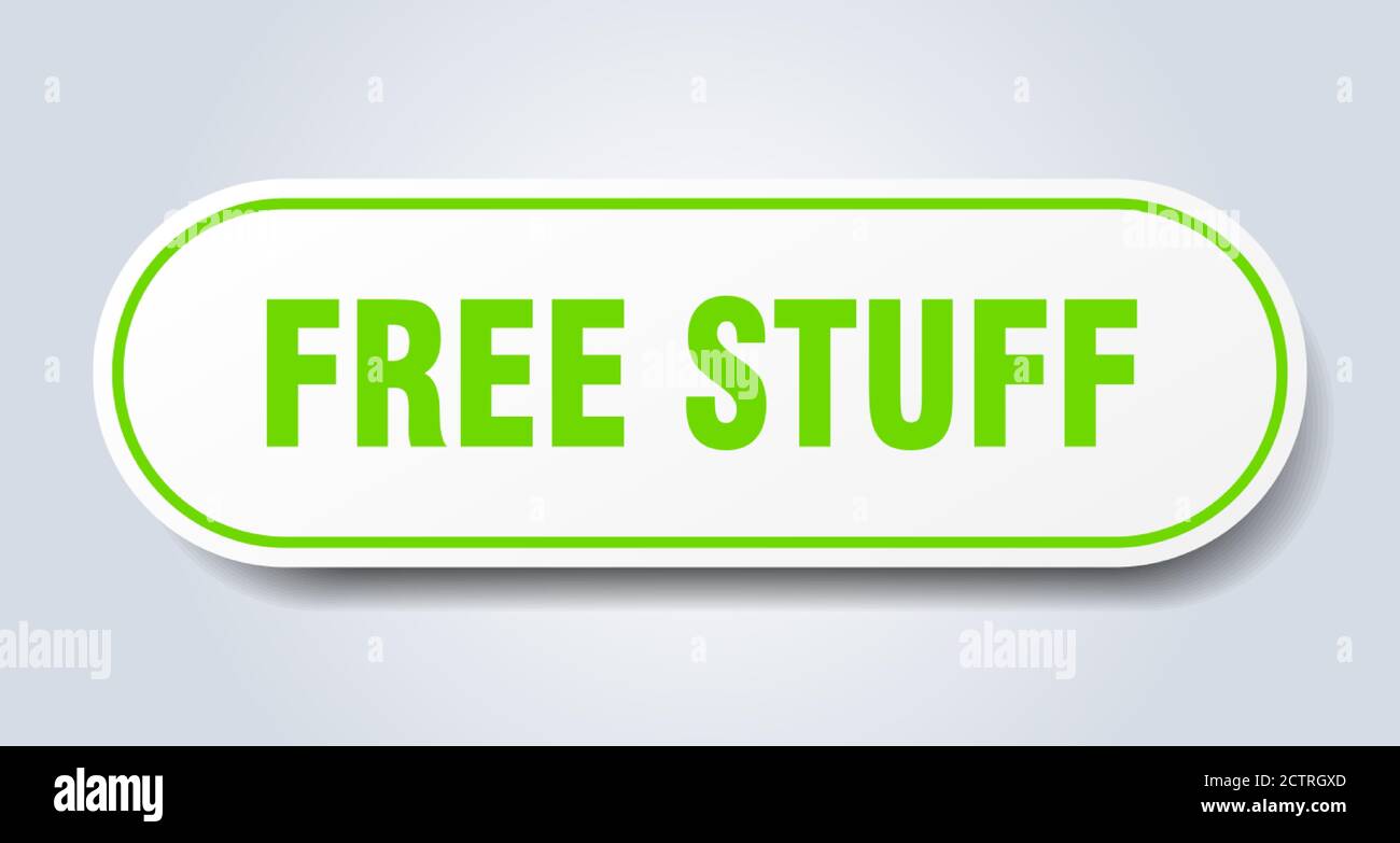 free stuff sign. rounded isolated sticker. white button Stock Vector ...