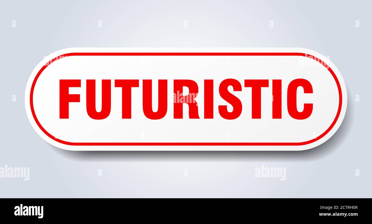 futuristic sign. rounded isolated sticker. white button Stock Vector ...