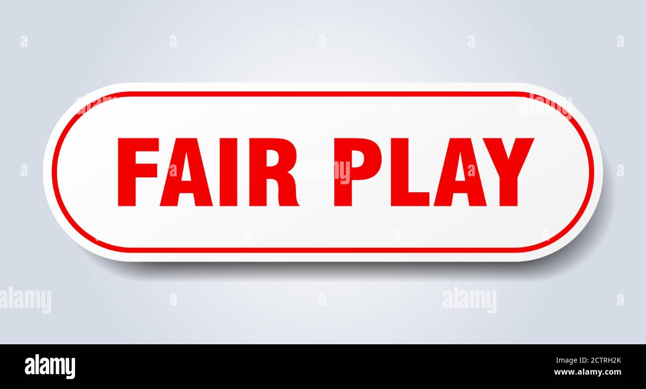 fair play sign. rounded isolated sticker. white button Stock Vector ...