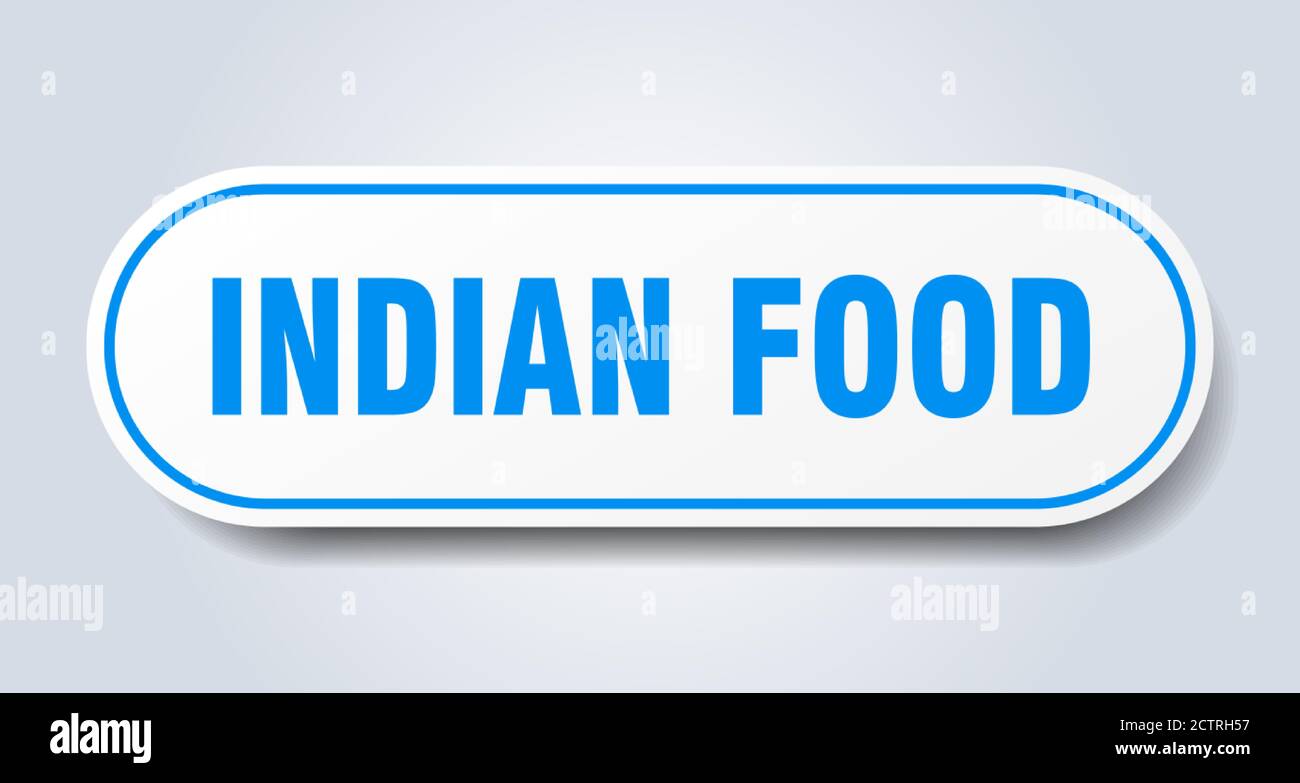 indian food sign. rounded isolated sticker. white button Stock Vector ...