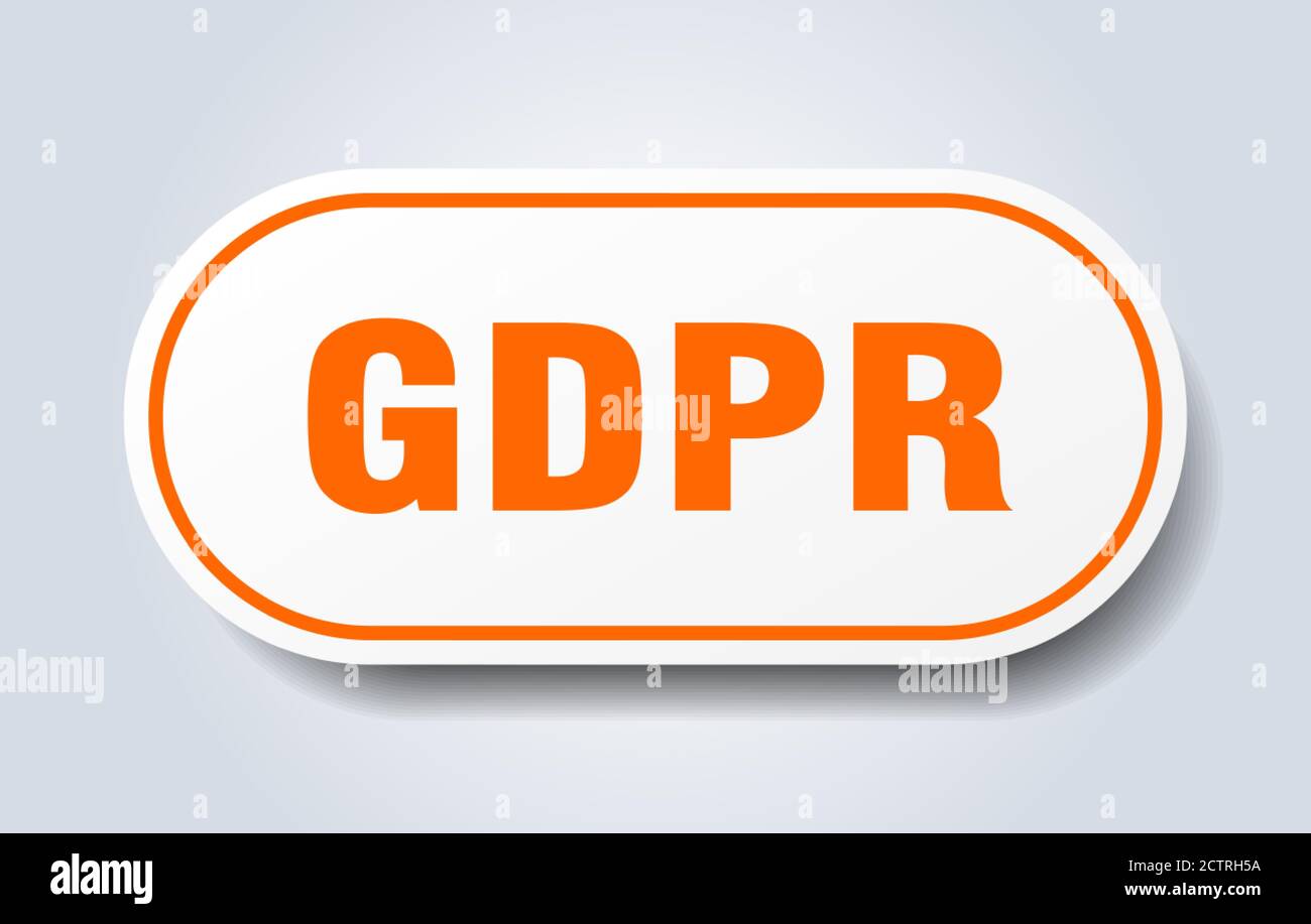 gdpr sign. rounded isolated sticker. white button Stock Vector Image ...