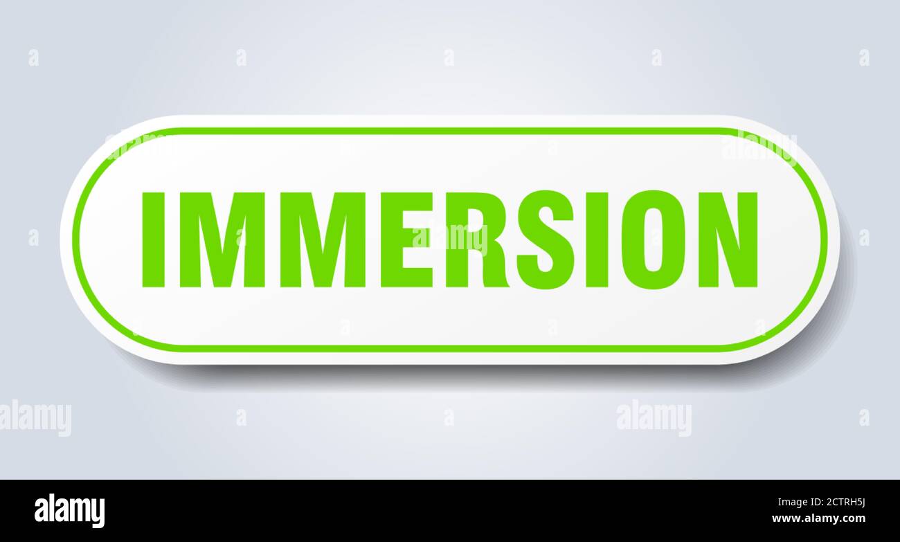 immersion sign. rounded isolated sticker. white button Stock Vector ...