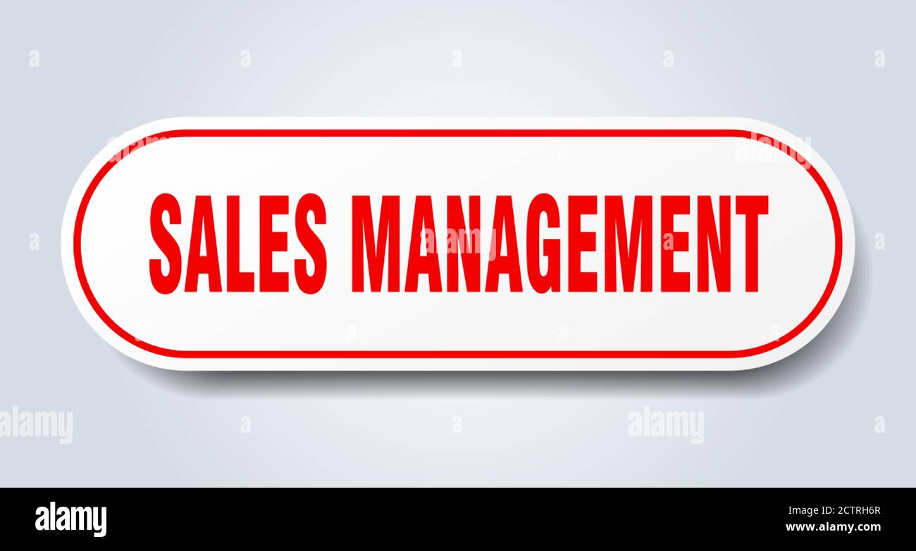sales management sign. rounded isolated sticker. white button Stock ...