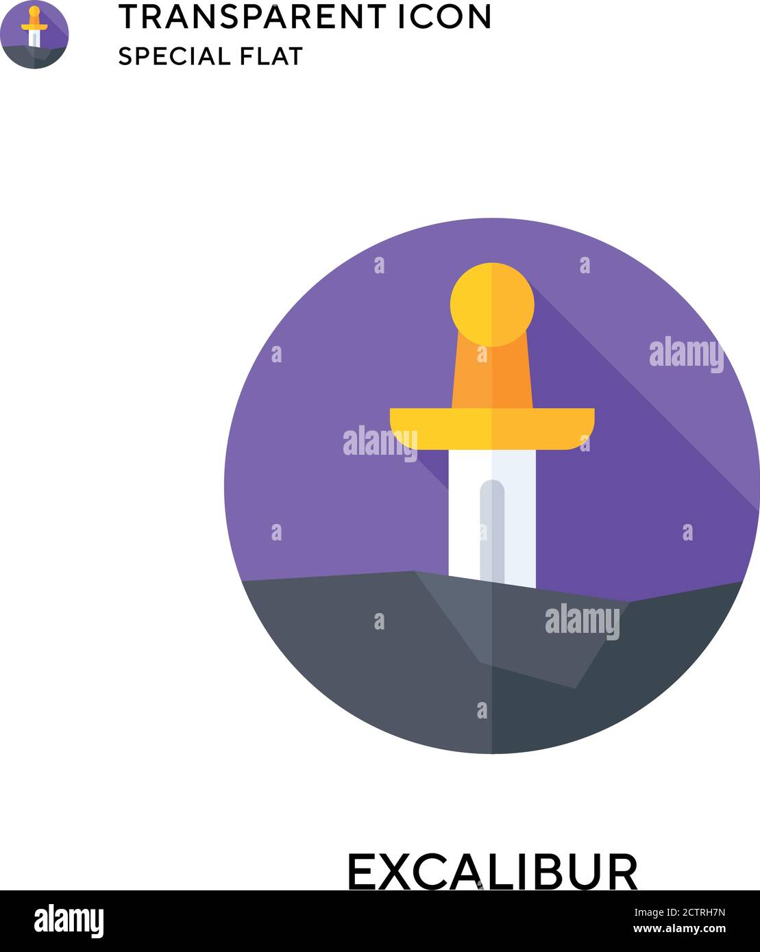 Excalibur vector icon. Flat style illustration. EPS 10 vector Stock ...