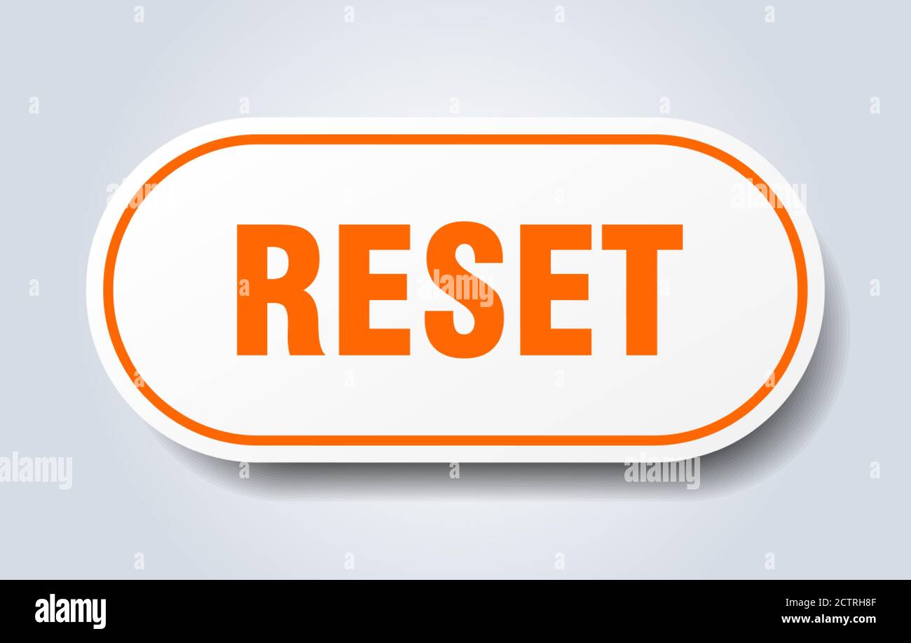 reset sign. rounded isolated sticker. white button Stock Vector Image ...