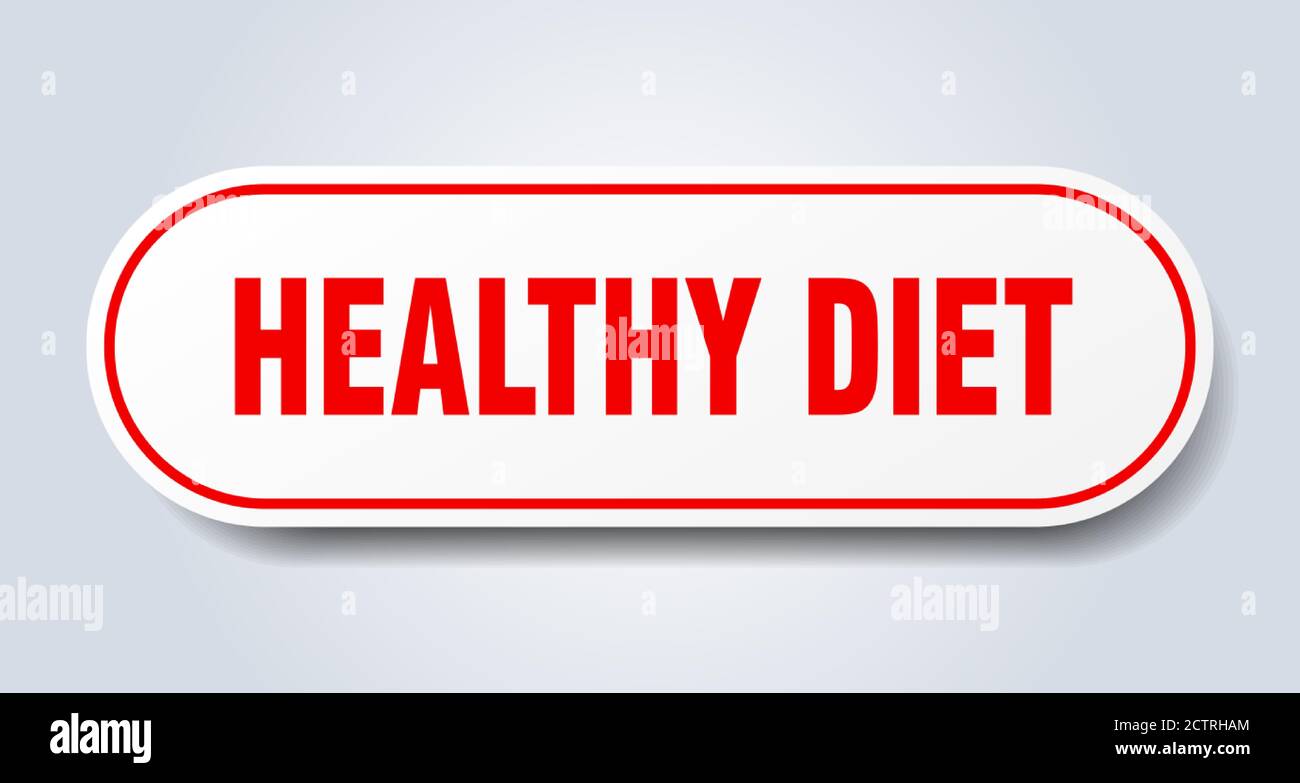 healthy diet sign. rounded isolated sticker. white button Stock Vector ...