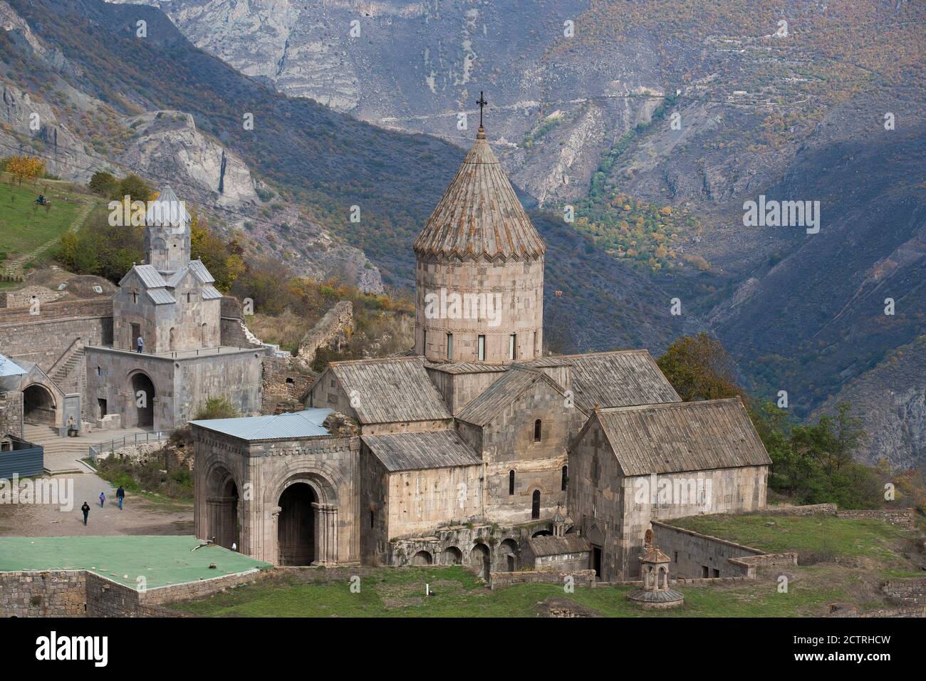 The Tatev Monastery as viewed from an adjacent hillside, showing its ...
