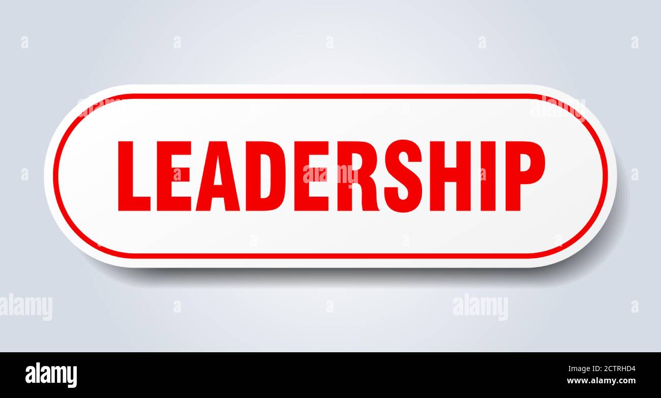 leadership sign. rounded isolated sticker. white button Stock Vector ...