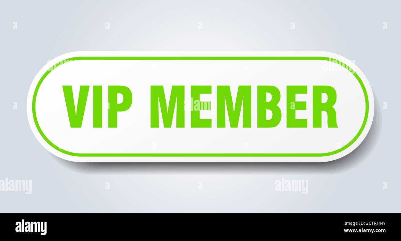 vip member sign. rounded isolated sticker. white button Stock Vector ...