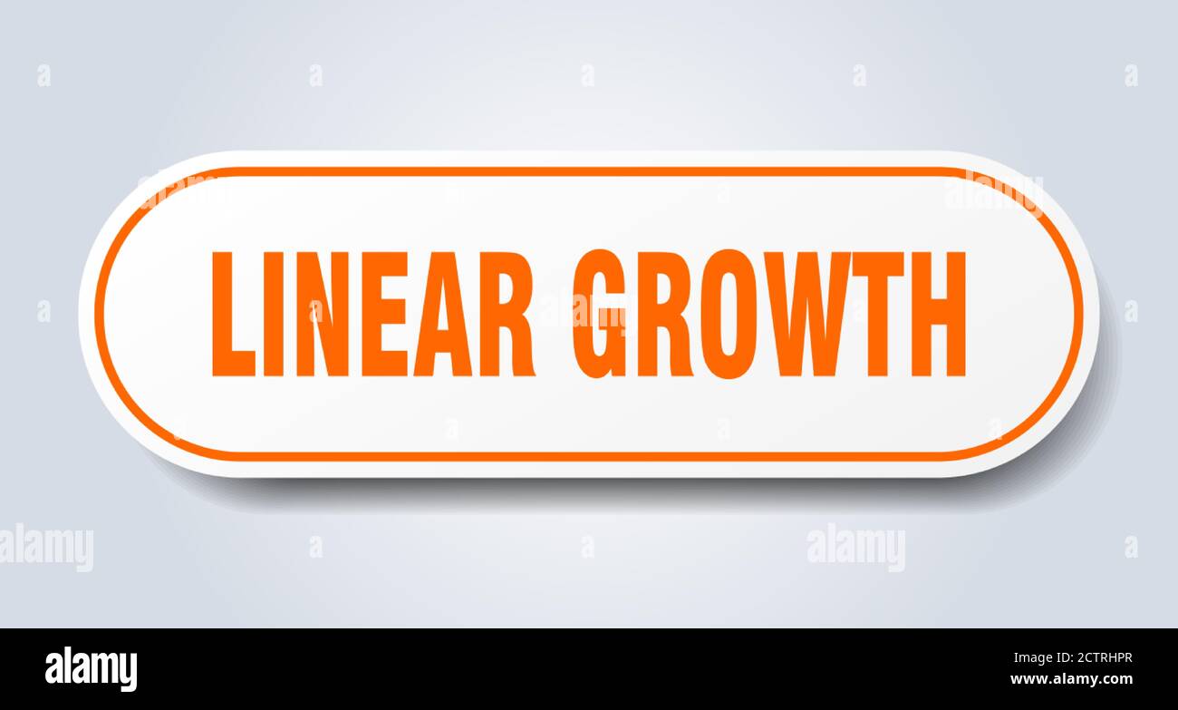 linear growth sign. rounded isolated sticker. white button Stock Vector ...